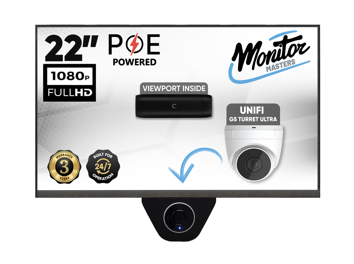 22" 1080p PVM POE Powered Public View Monitor With Ubiquiti Unifi G5 T ...