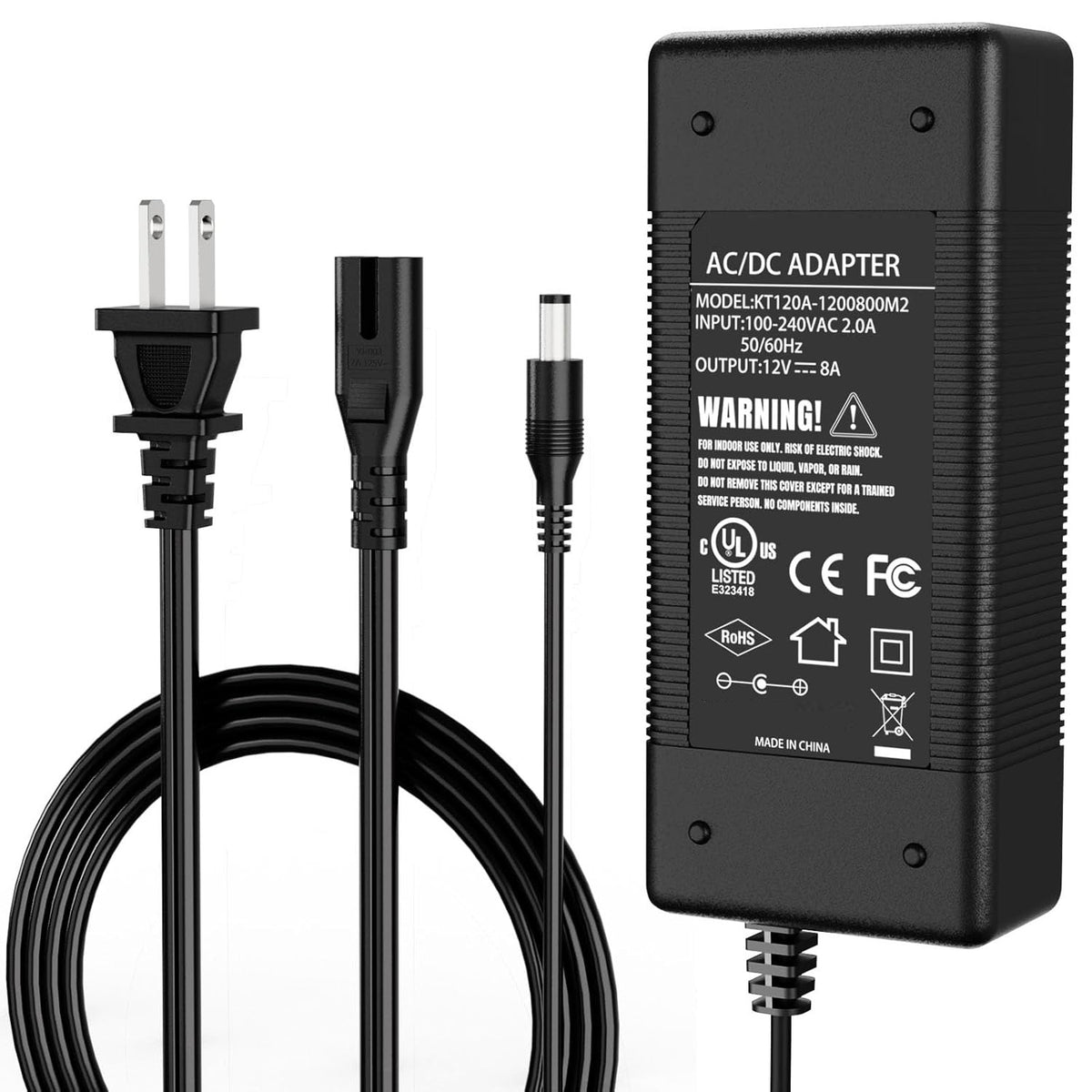 12V DC Power Supply for Monitor Master Monitors - 8 Amp (96 Watts) MM ...