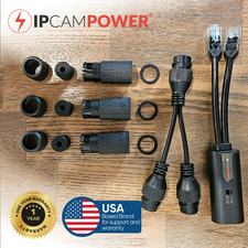 IPCamPower POE Combiner Splitter Adapter, Run 2 IP Cameras on 1 Cable